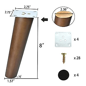 AORYVIC Angled Furniture Legs 8 inch Slanted Wood Legs for Ottoman Bench Coffee Table Pack of 4