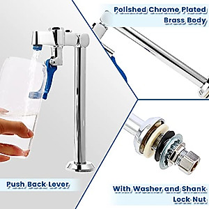 LukLoy Brass Glass Filler Faucet with 1/2"NPT Male Shank, with Extra Lever Arm and Filler Tip, Deck Mount for Kitchen Cafe Bar Glass Filling Station Water Station