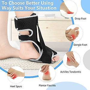 WOSHSHEN Plantar Fasciitis Night Splint, Adjustable Plantar Fasciitis Relief Night Splint for Women & Men, Relief Brace for Plantar Fasciitis Relief, Achilles Tendonitis and Foot Drop, Black