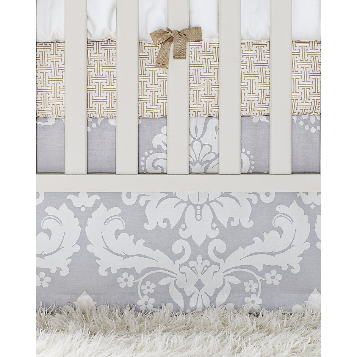 Serena and Lily Dove Damask Crib Skirt
