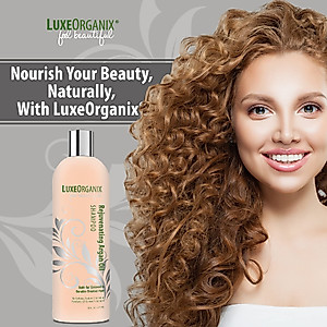 LuxeOrganix Moroccan Argan Oil Shampoo - SLS Sulfate Free, Keratin & Color Safe - Solon Grade Moisturizing Anti-Frizz Formula (16 oz Single Shampoo)