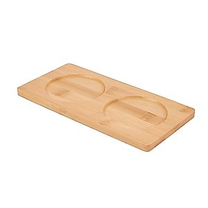 GORGECRAFT Salt and Pepper Mill Tray Wood Pepper Grinding Trays Bamboo Condiment Tea Serving Tray for Home Kitchen Coffee Bar