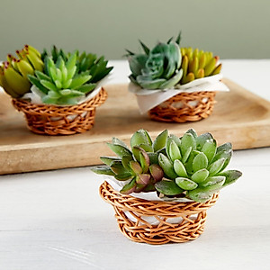 Bright Creations 24 Pack Small Woven Basket Set, 3.1x1.2 Inches, Bulk Mini Wicker Baskets for Favors