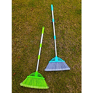 Xifando Mini Broom and Dustpan and Telescopic Rod Long Handle Broom, Camping Cleaning Tools, Light Blue