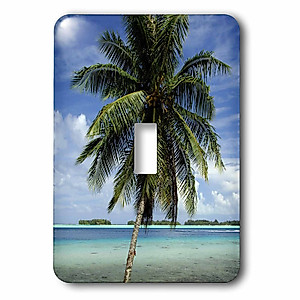 3dRose lsp_85033_1 French Polynesia, Bora Bora, Palm Tree Oc13 Cmi0246 Cindy Miller Hopkins Light Switch Cover