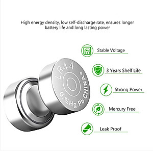 Nightkonic 30 Count - LR44 AG13 357 SR44 A76 303 Battery 1.5V Button Coin Cell Batteries