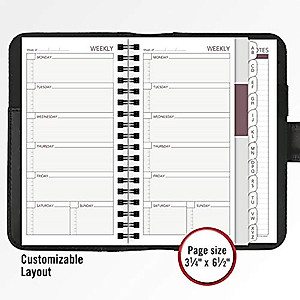 AT-A-GLANCE Day Runner Windsor Undated Refillable Planner, Slim Profile Starter Set, 3-1/4" x 6-3/8", Size 2, Black (103-1599)
