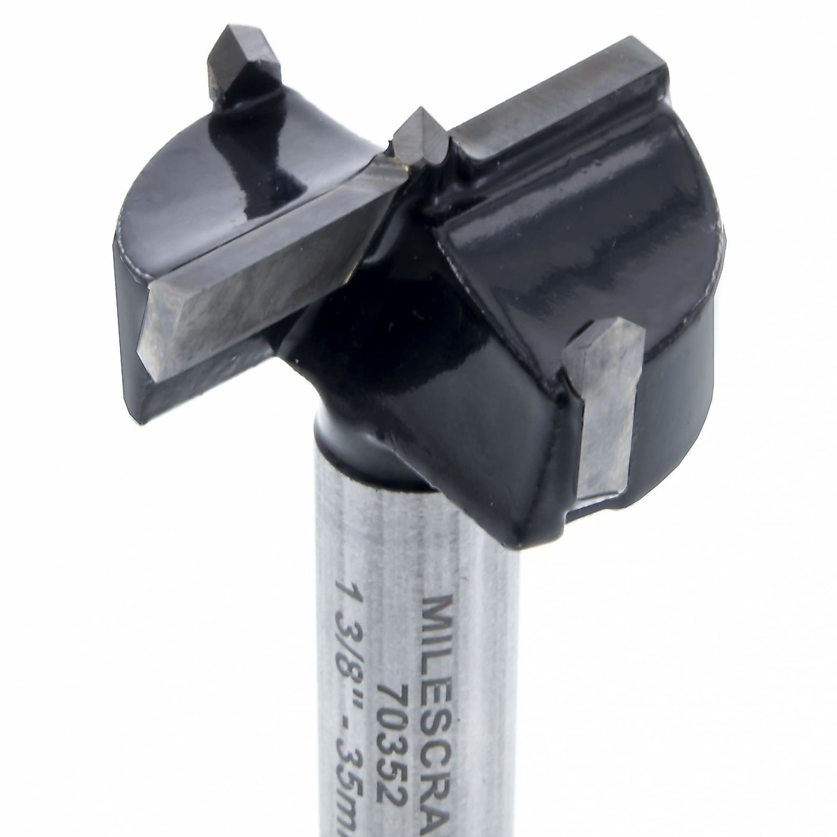 Milescraft 2330 Euro Hinge Bit – 35mm Boring/Forstner Bit for Drilling Concealed Hinge Holes. Tungsten Carbide Blade Tips Quickly Create Clean, Smooth Hinge Cup Holes. Works with Euro Hinge Jig