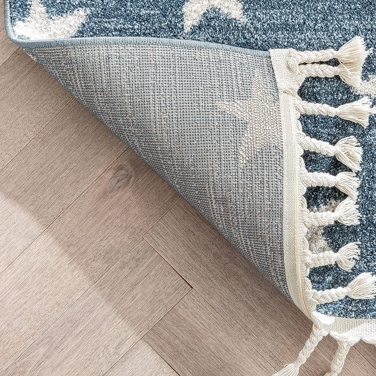 Well Woven Kosme Blue Geometric Star Pattern Stain-Resistant Area Rug 3x5 (3'11" x 5'3")