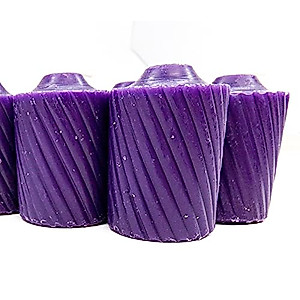 Purple Plumeria Scented Votive Candles - 15 Hour Long Burn Time - Textured Finish - Box of 20