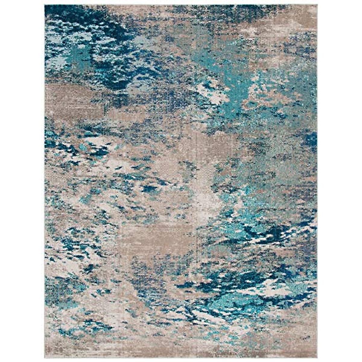 SAFAVIEH Madison Collection 10' x 14' Blue/Grey MAD440M Modern Boho Abstract Non-Shedding Living Room Bedroom Dining Home Office Area Rug