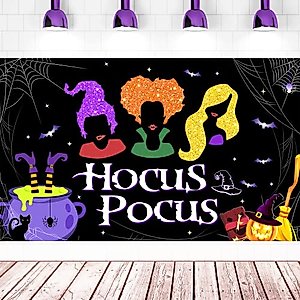 Large 71" X 43" Backdrop, Party Decorations, Witch Sisters Backdrop for Decorations Party, Birthday Decorations for Kids