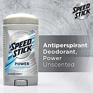 Speed Stick Men's Antiperspirant Deodorant, Unscented, 3 Ounce, 4 Pack