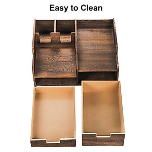 Goaste Coffee Station Organizer with 2 Drawers, Wooden Coffee Bar Accessories Organizer, Countertop K-Cup Storage Holder, Coffee Pods Storage Box, Tea Bag Condiment Organizer for Home, Office