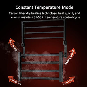 Towel Warmers Yxx- Electric Wall-Mounted Drying Rack Aluminum Alloy Plug-in Towel Heater for Bathroom (110V-220V)