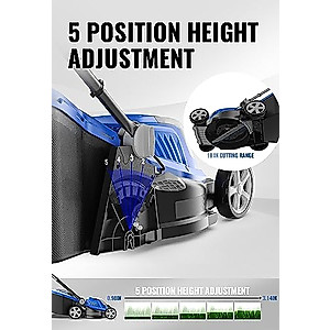 WILD BADGER POWER Lawn Mower 40V Brushless 18" Cordless, 5 Cutting Height Adjustments Electric Lawn Mower, Quickly Folding Within 5’s, 4.0AH Battery and Super Charger Included.