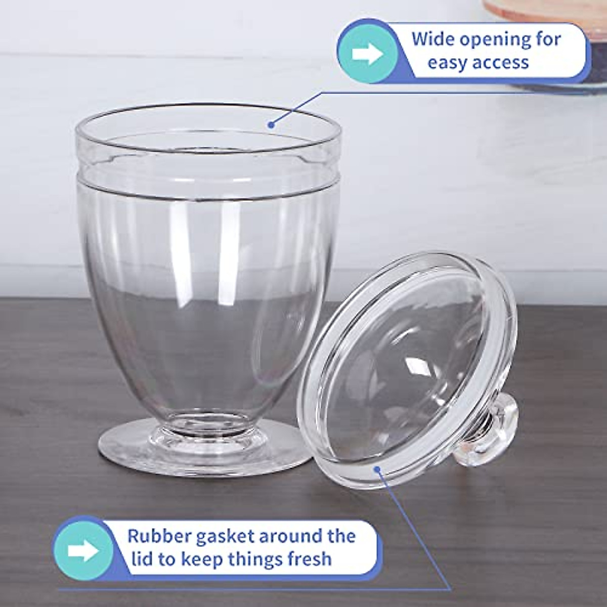 MOLIGOU Acrylic Apothecary Jars with Airtight Lid, Candy Jars for Candy Buffet, Decorative Bathroom Canisters, Set of 3