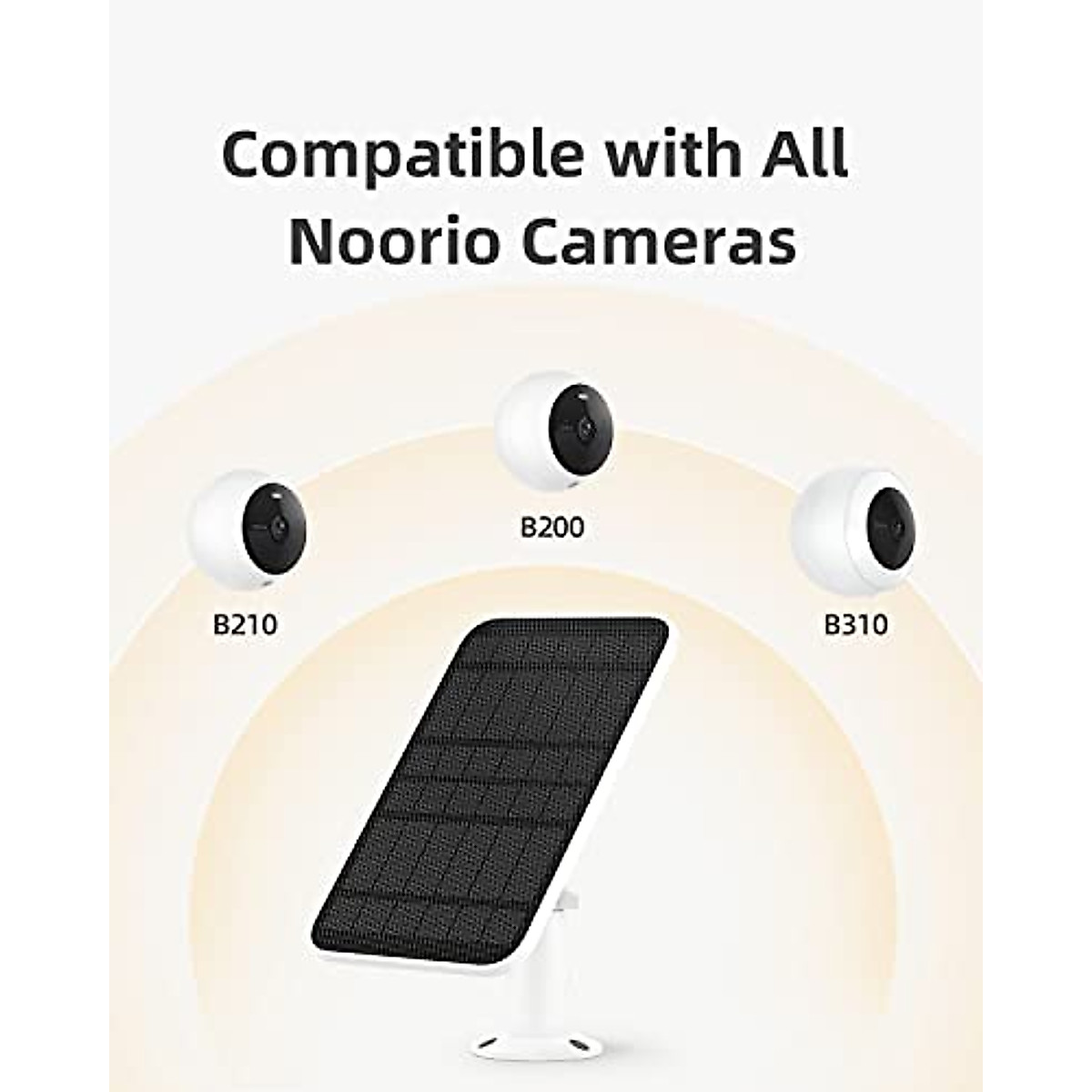 Noorio B200 Security Camera with Solar Panel 1080p Home Security Camera, Wire-Free Battery Powered WiFi Camera, Color Night Vision, AI Motion Detection, Work with Alexa