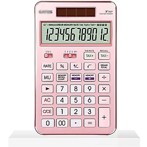 Desktop Calculator Function Desktop Calculators12 Digit LCD Display Solar Powered Basic Financial Accounting Calculator Calculators (Color : G, Size : Solar Type)