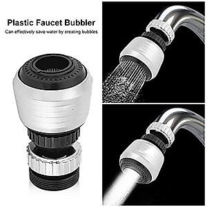 Oumefar Water Saving 360° Swivel Prevent Sputtering Tap Spray Head Adapter Faucet Aerator Faucet Bubbler Filter(2 pieces)