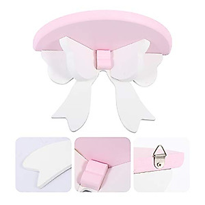 IMIKEYA Wall Mounted Floating Shelves Wooden Room Storage Shelf Bowknot Style Wall Storage Rack Bowknot Wall Decorations for Christmas Home Kitchen Supplies Pink White