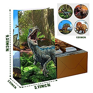 24 Pieces Dinosaur Gift Bags for Dinosaur Birthday Baby Shower Party Supplies,Dinosaur Goody Snacks Treat Candy Party Favors Bags for Kids Adults Dinosaur Dino Theme Party Decorations