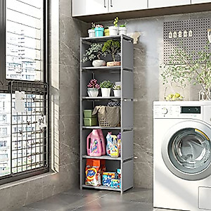 RIIPOO Storage Cube Shelves, 5-Cube Organizer Shelf for Bedroom Closet, 6-Layer Small Bookshelf, Bookcase Unit for Small Spaces