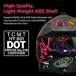 TCMT Dot Youth & Kids Motocross Offroad Street Helmet Green Flame Motorcycle Youth Helmet Dirt Bike Motocross ATV Helmet+Goggles+Gloves M