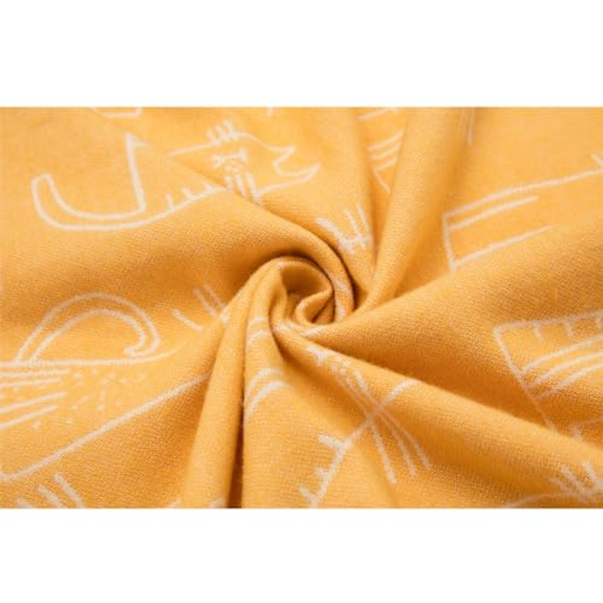 Women's Fringed Scarf Cat Print Pattern Cape Winter Cashmere Feel Shawl Warm Wrap Cat Yellow