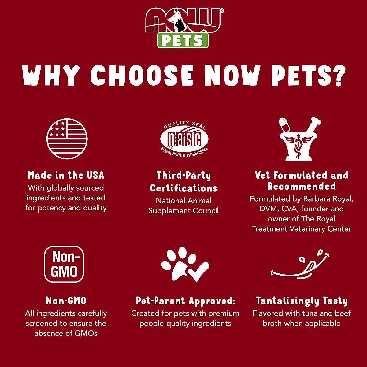 NOW Foods Pet Health, G.I. Support Supplement, Formulated for Cats & Dogs, NASC Certified, 90 Chewable Tablets