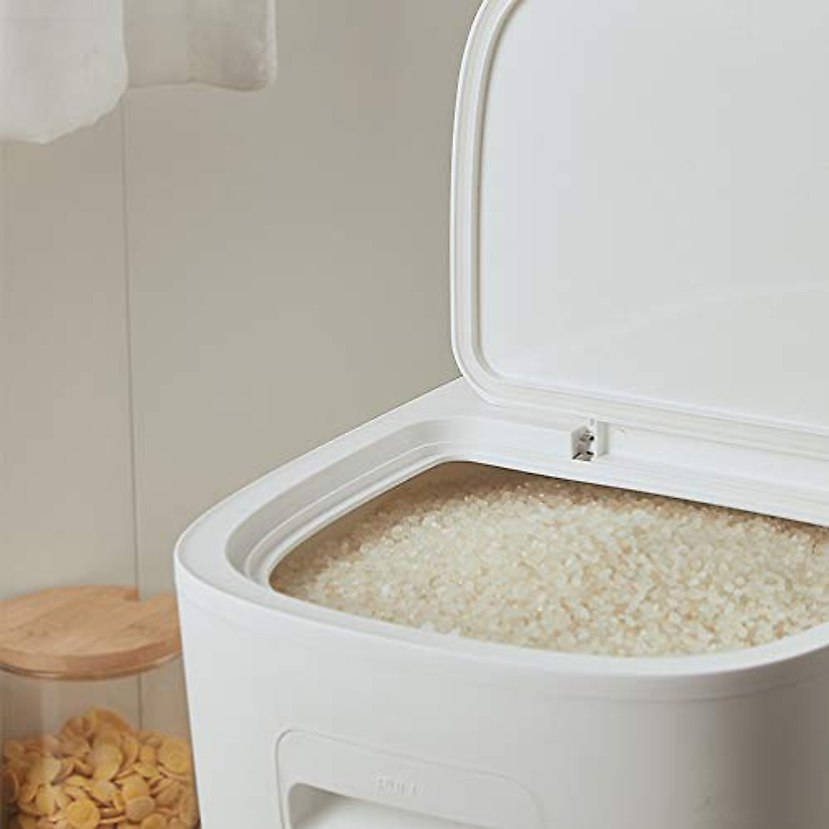 YARNOW Rice Storage Container Airtight Kitchen Grain Containers Food Storage Container with Lid for Rice Grain Sugar Flour Storage, Green