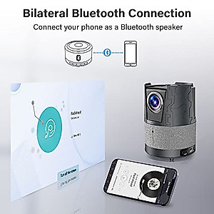 Native 1080P Portable Projector, Mini 5G WiFi Projector with Android 9.0, Smart Bilateral Bluetooth Projector for Wireless Phone Connection, Support 4K Outdoor Movie,Dolby Audio Home Theater,HDMI USB