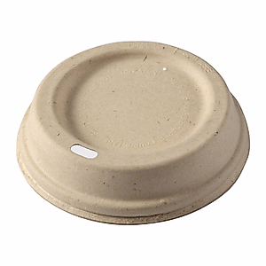 CiboWares Disposable Hot Cup Lids for 12 Ounce to 20 Ounce Cups, Made from Molded Fiber, Case of 500