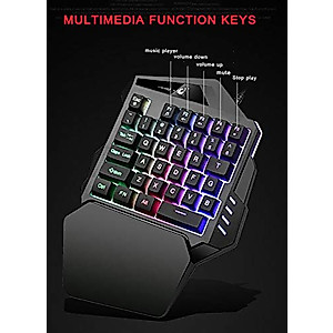 Eboxer One Handed Mechanical Keyboard, Ergonomic Wired Left Hand Backlit Gaming Keypad for Win2000 / for Win XP/for Win ME/for Vista / Win7 / Win8