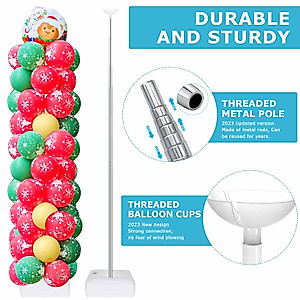 2 Set Balloon Column Stand Kit for Floor, VETOGETHER 2024 Updated Balloon Tower Stand Kit with Heavy Base, Adjustable Metal Balloon Stand for Party Decoration