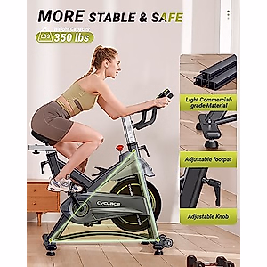 Cyclace Magnetic Exercise Bike (2023 Upgrade) -350 Lbs Weight Capacity - Indoor Cycling Bike with Comfortable Seat Cushion