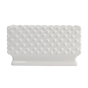 Creative Co-Op White Hobnail Rectangle Ceramic Planter
