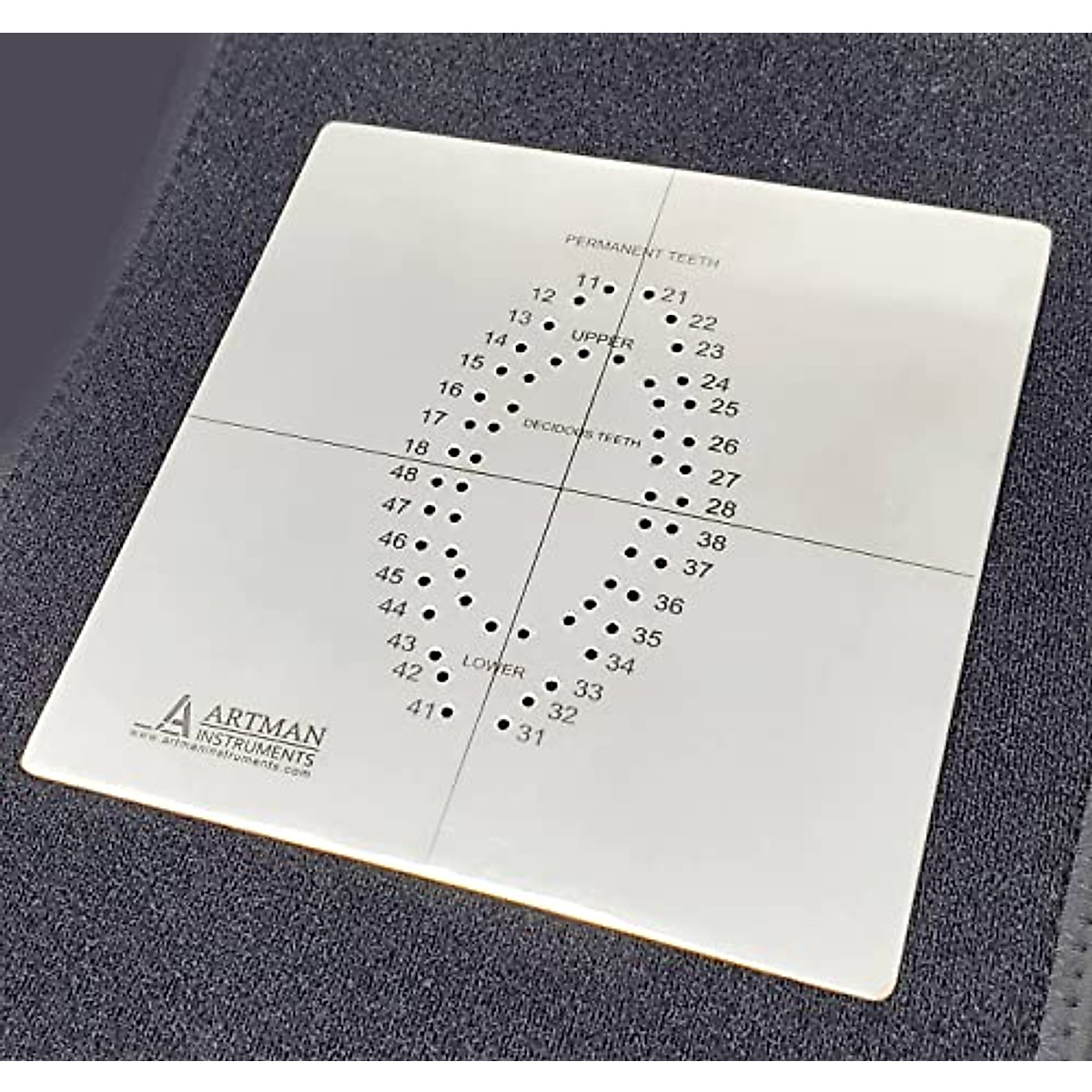 Rubber Dam Template for Hole Punching Dental Dams Punch Endodontics ARTMAN Brand