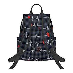 JZDACH Women men casual lightweight travel laptop backpack outdoor daypack backpacks for business hiking camping (for Calling All Nurses Heart Beat)