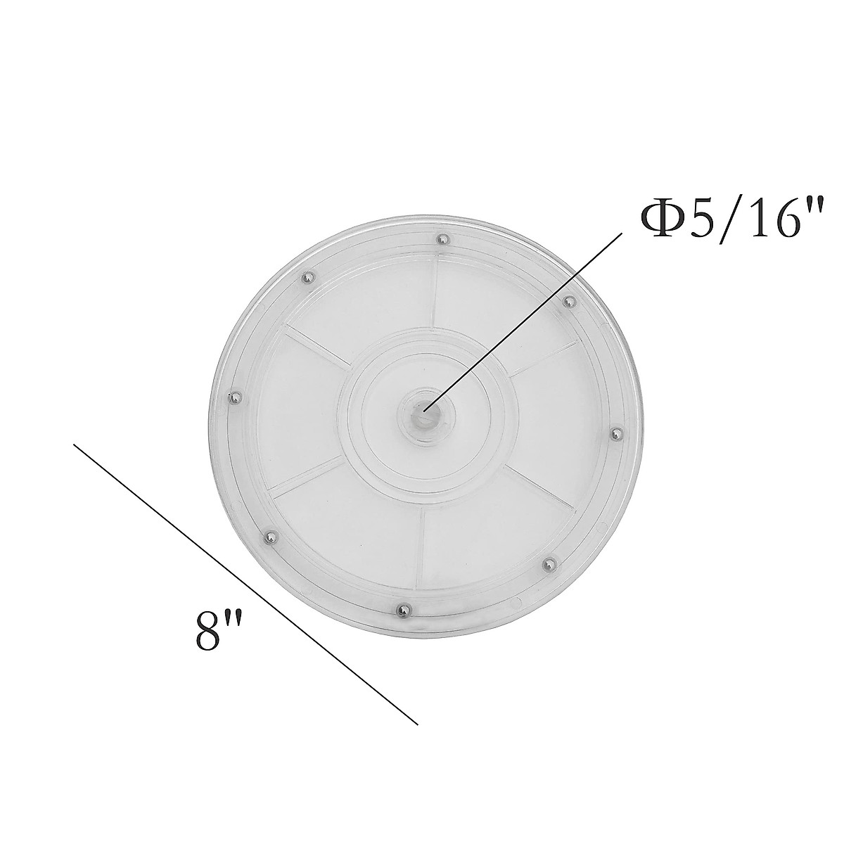 FixtureDisplays® 8" Clear Plastic Spinner Lazy Susan Turntable Organizer for Spice Rack Table Cake Kitchen Pantry Decorating 16973-FBA