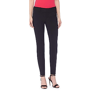 SATINATO Dress Pants for Women Work Slacks Casual Business Office Straight Stretch Slim Skinny Solid Trousers (16 Long, Black)