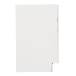 ARIEL 36" White Bathroom Vanity Base Cabinet, Right Offset Sink Configuration, 2 Soft-Closing Doors, 2 Full Extension Dovetail Drawers, 1 Enclosed Large Storage Shelf, Brushed Nickel