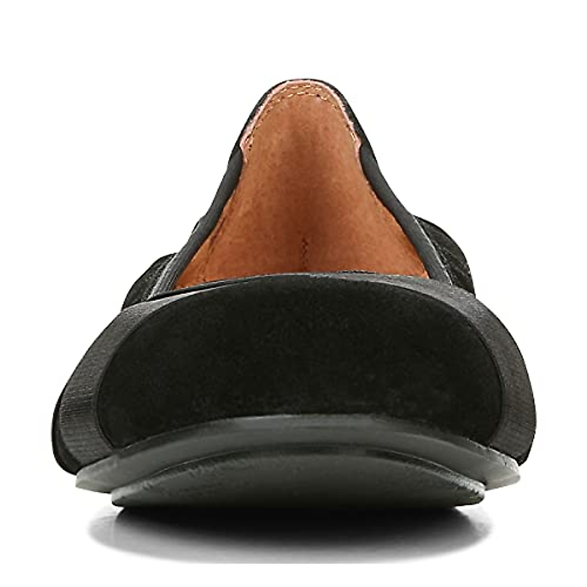 Vionic Women's Spark Maria Ballet Flat- Supportive Suede Walking Shoes That Include Three-Zone Comfort with Orthotic Insole Arch Support, Medium and Wide Fit Black 8 Medium US