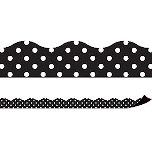Teacher Created Resources Black Polka Dots Magnetic Border (77124)