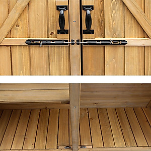 VINGLI Outdoor Wood Storage Shed with Lockable Design, Extra Large Capacity Outside Cabinet Tool Shed with Shelves, Garden Sheds & Outdoor Storage Made with Waterproof roof for Garden, Yard, Lawn