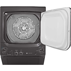 GE GUD27GSPMDG Spacemaker Series 27 Inch Gas Laundry Center with 3.8 cu. ft. Washer Capacity in Diamond Gray