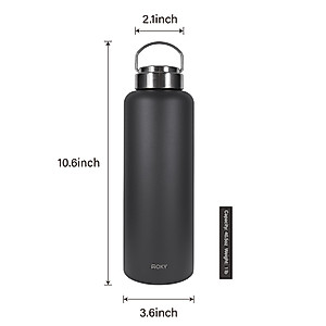 WOKY TICERA 40oz Titanium Ceramic Coated Tumbler - Stainless Steel Vacuum Insulated Water Bottle, Leak-Proof, Hook Handle Lid - Ideal for Gym, Travel, and Everyday Use (Mocha)
