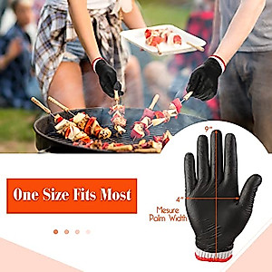 Janmercy 400 Pcs Disposable BBQ Gloves Grilling Gloves with 8 Pairs Cotton Liners Gloves Heat Resistant Cooking Gloves Reusable Latex Free Nitrile Gloves for Cooking Barbecue
