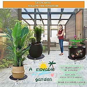 15-Inch Round Wood Platform Dolly with PP Smooth 3" Wheel, 551-lb Load Capacity Heavy Duty Wood Furniture Dolly, Multifunctional Movers Carrier,Plant Dolly, Two Pack