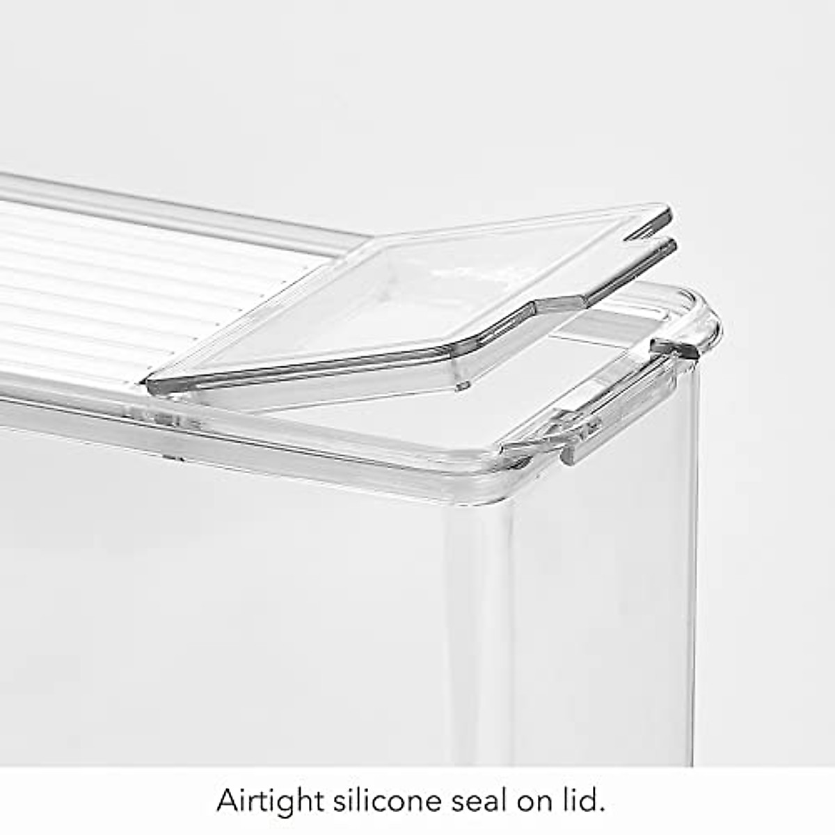 Nate Home by Nate Berkus Airtight Food Canister Containers | with Locking Lids for Storing Dry Goods on Any Kitchen Counter, Cabinet, or Pantry Storage from mDesign - Set of 4, Clear